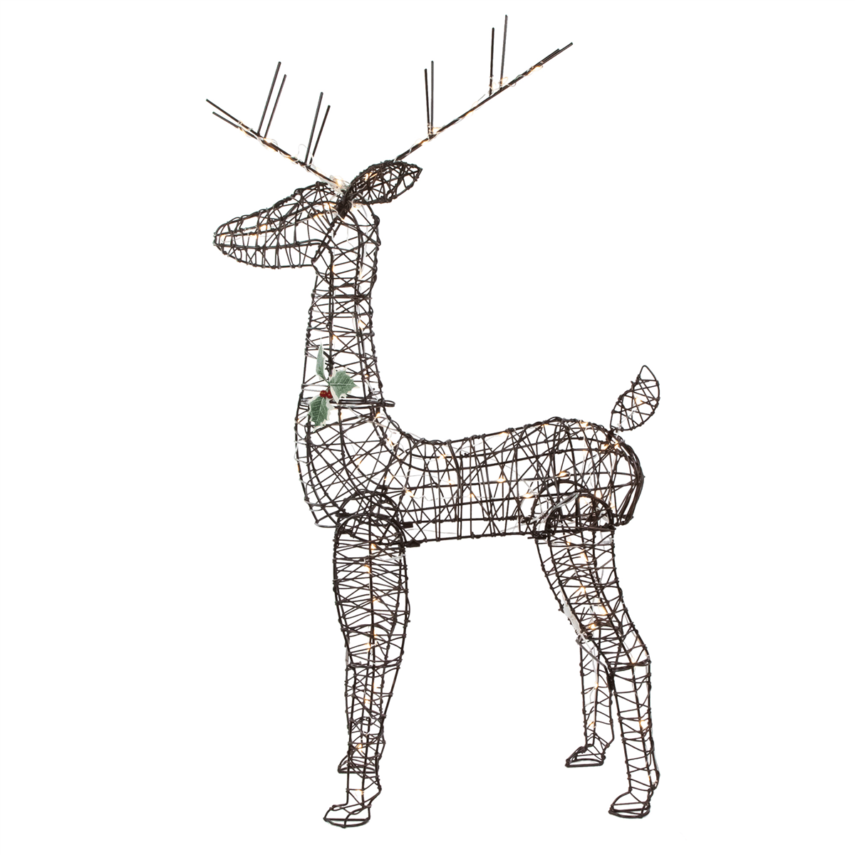 Northlight 45.5in. LED Rattan Deer Outdoor Christmas Decor
