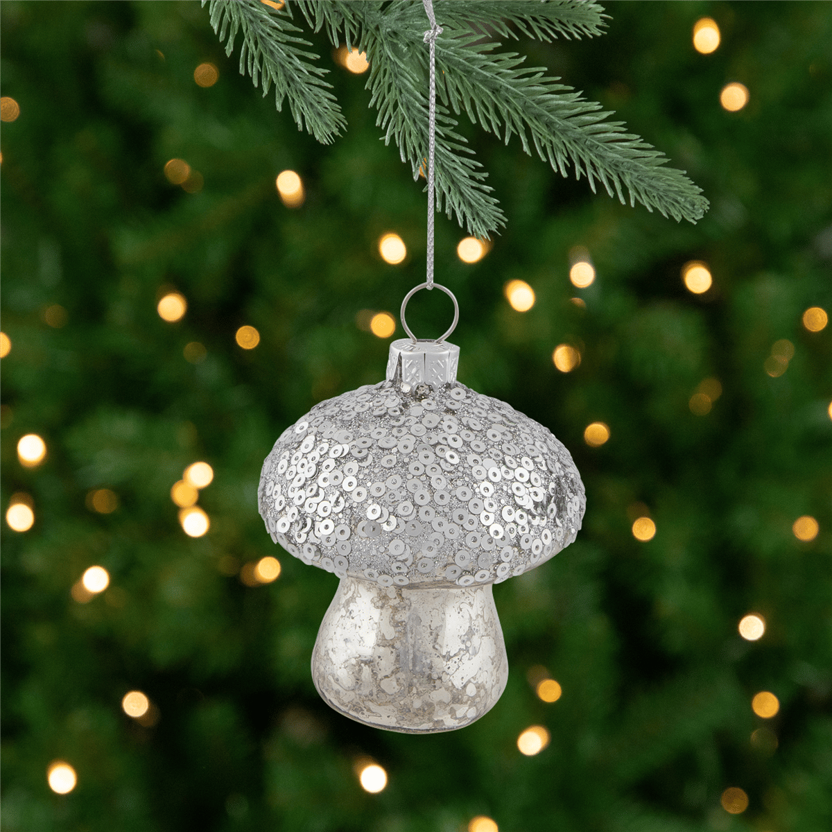 Click here for Northlight Sequined Mercury Glass Mushroom Christm... prices