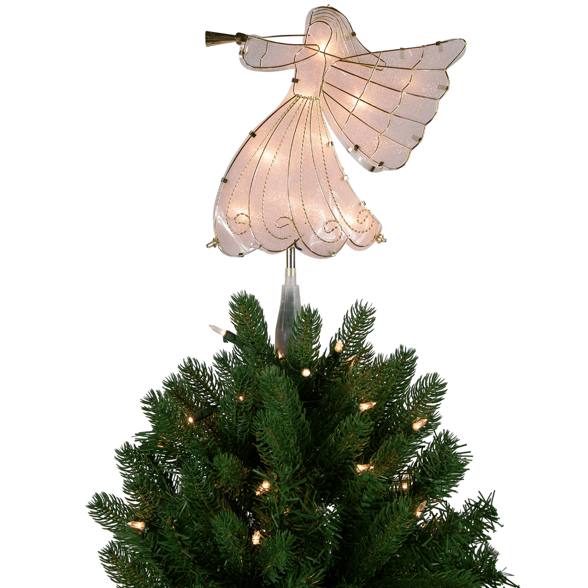 Northlight 10in. Gold Angel Tree Topper Warm White Lights