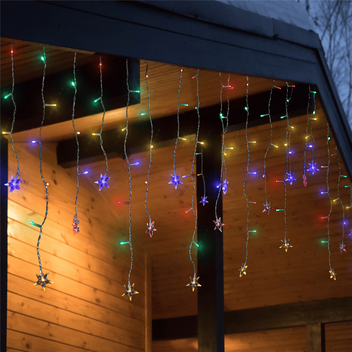Click here for Northlight 29.5ft. LED Multi-Color Stars Icicle Ch... prices
