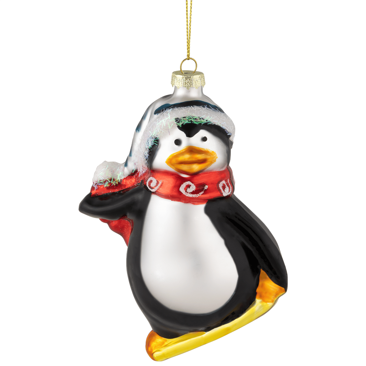 Click here for Northlight Snowboarding Penguin Glass Christmas Or... prices