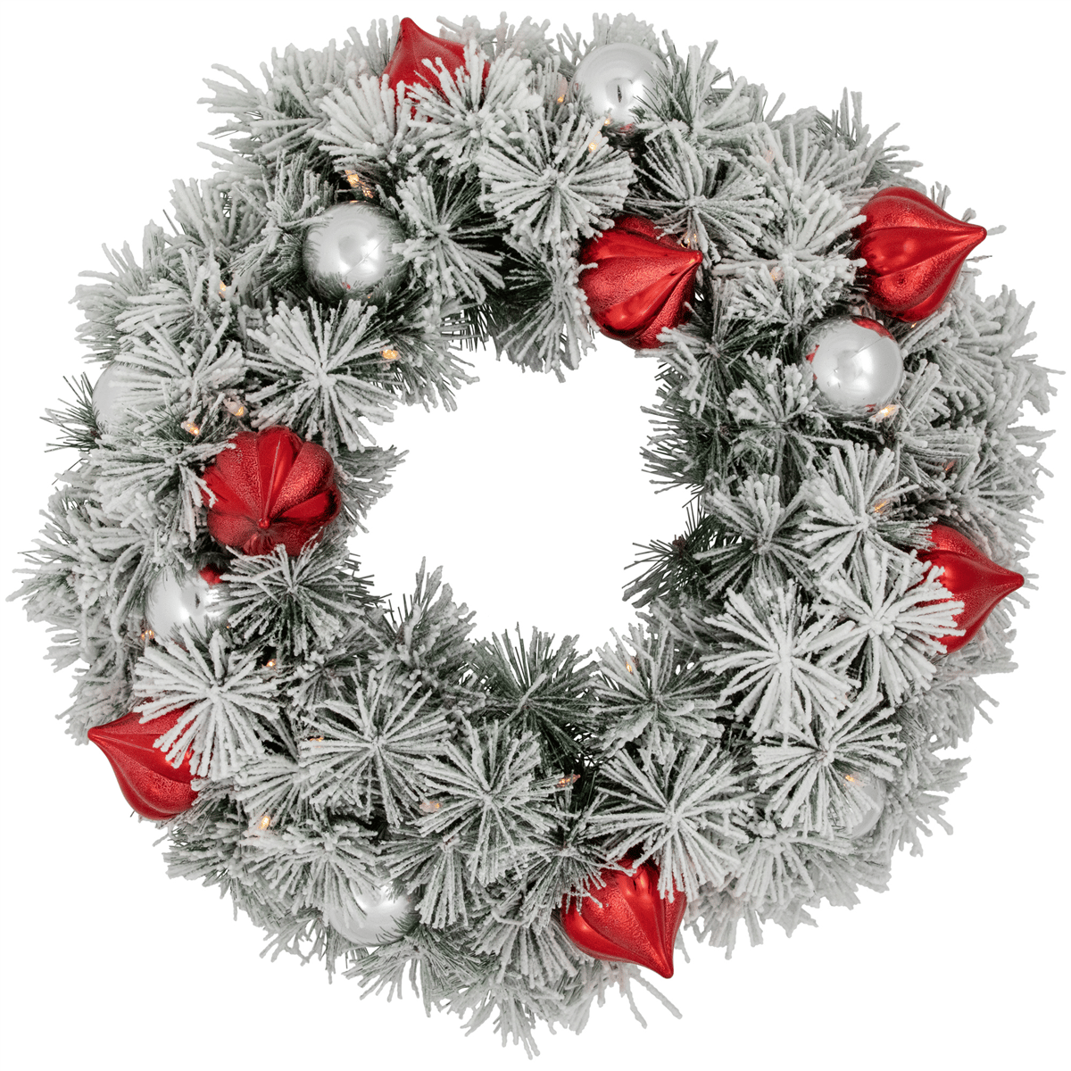 Northlight Dual Color LED Snowy Bristle Pine Christmas Wreath
