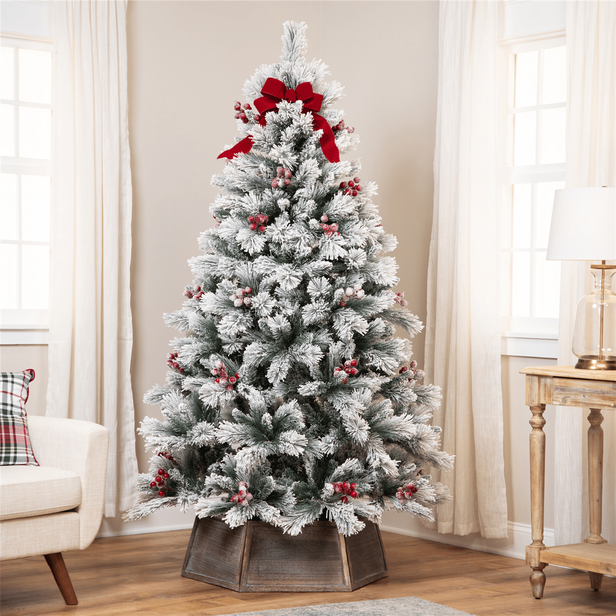 Click here for Northlight 6.5ft. Full Flocked Fairfield Fir Chris... prices