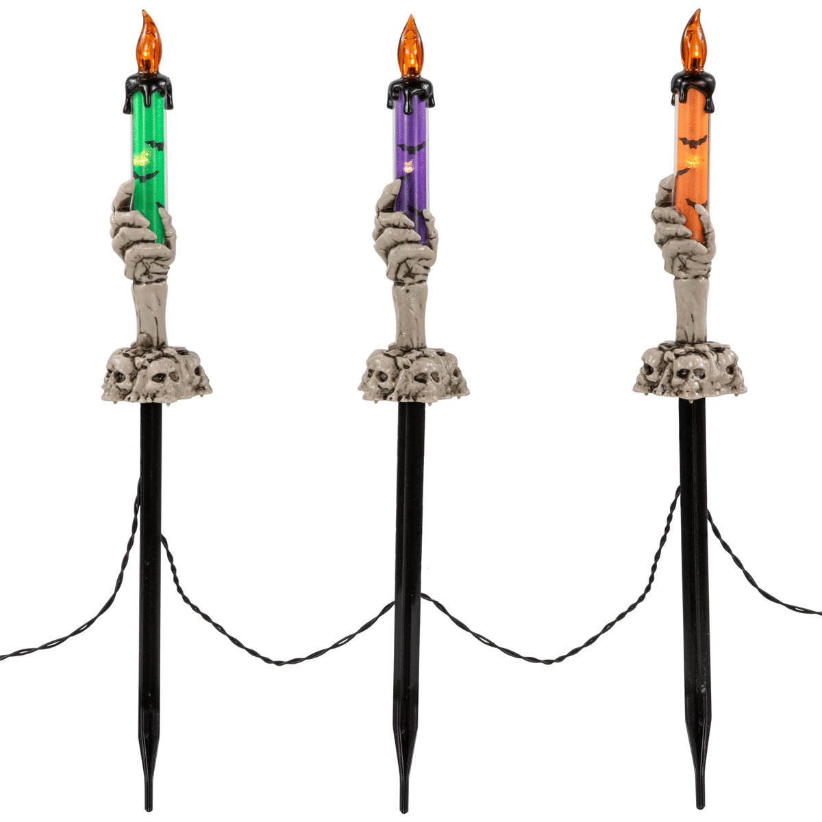 Northlight 8.5in Led Skeleton Candle 6-pc. Lighted Halloween Tabletop Decor  One Size  Brown