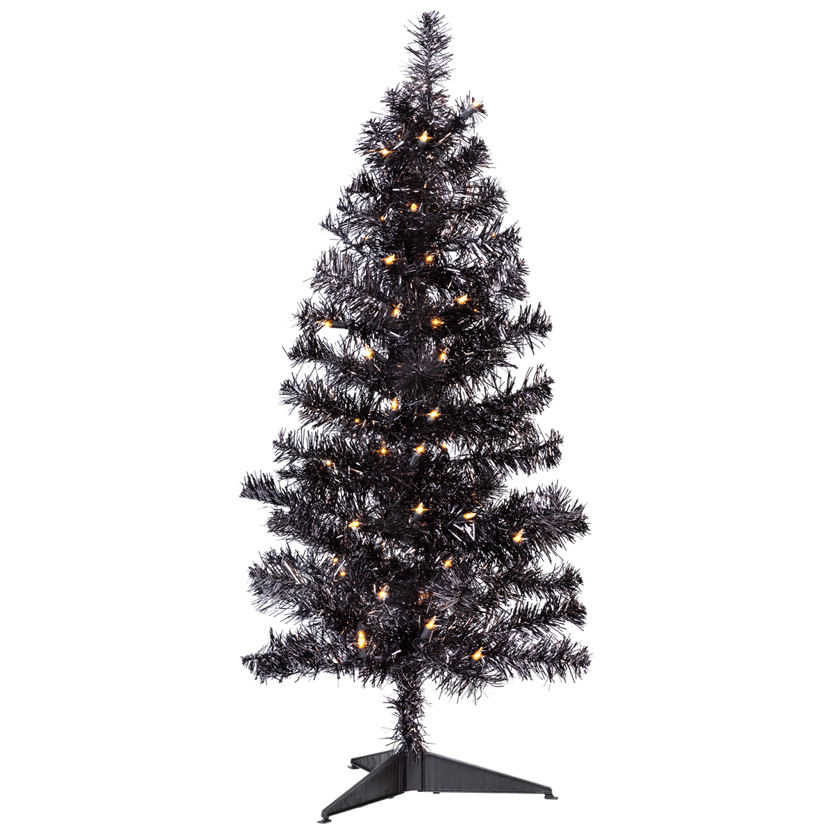 Click here for Northlight 3ft. Pre-Lit Artificial Black Tinsel Ha... prices