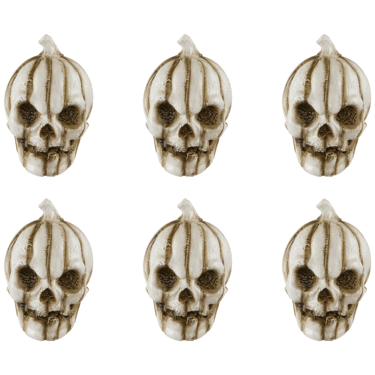 Click here for Northlight 6pc. Bag of Mini Pumpkin Head Skulls Ha... prices