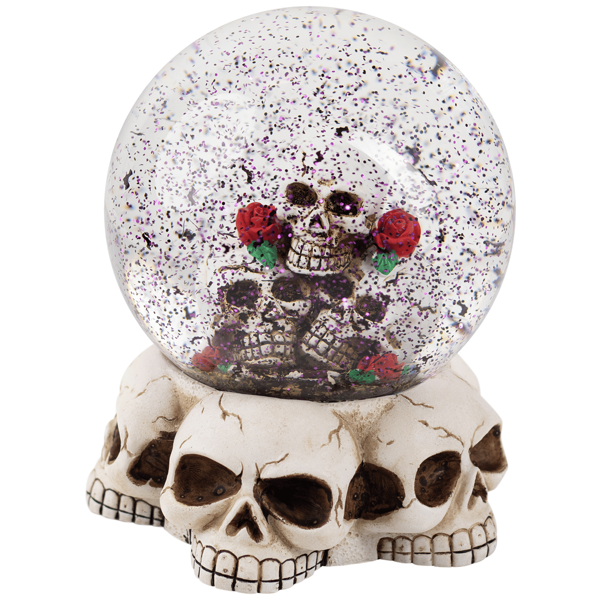 Click here for Northlight LED Skulls & Roses Halloween Snow Globe... prices