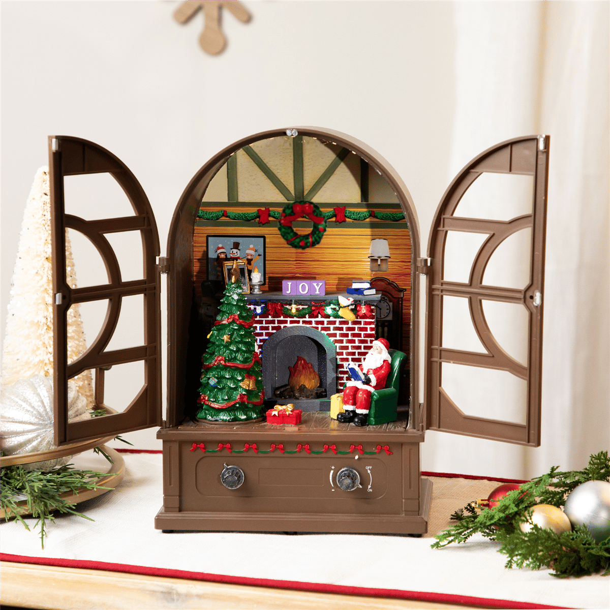 Click here for Northlight LED & Musical Retro Radio with Santa Sc... prices