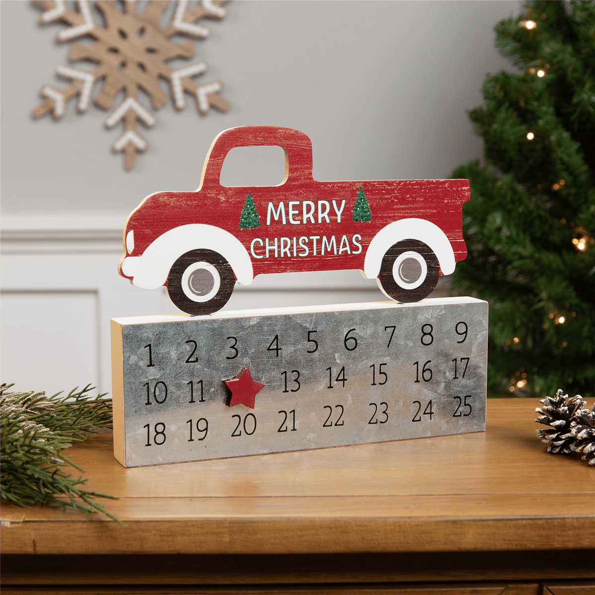 Click here for Northlight Merry Christmas Truck Wooden Advent Cal... prices
