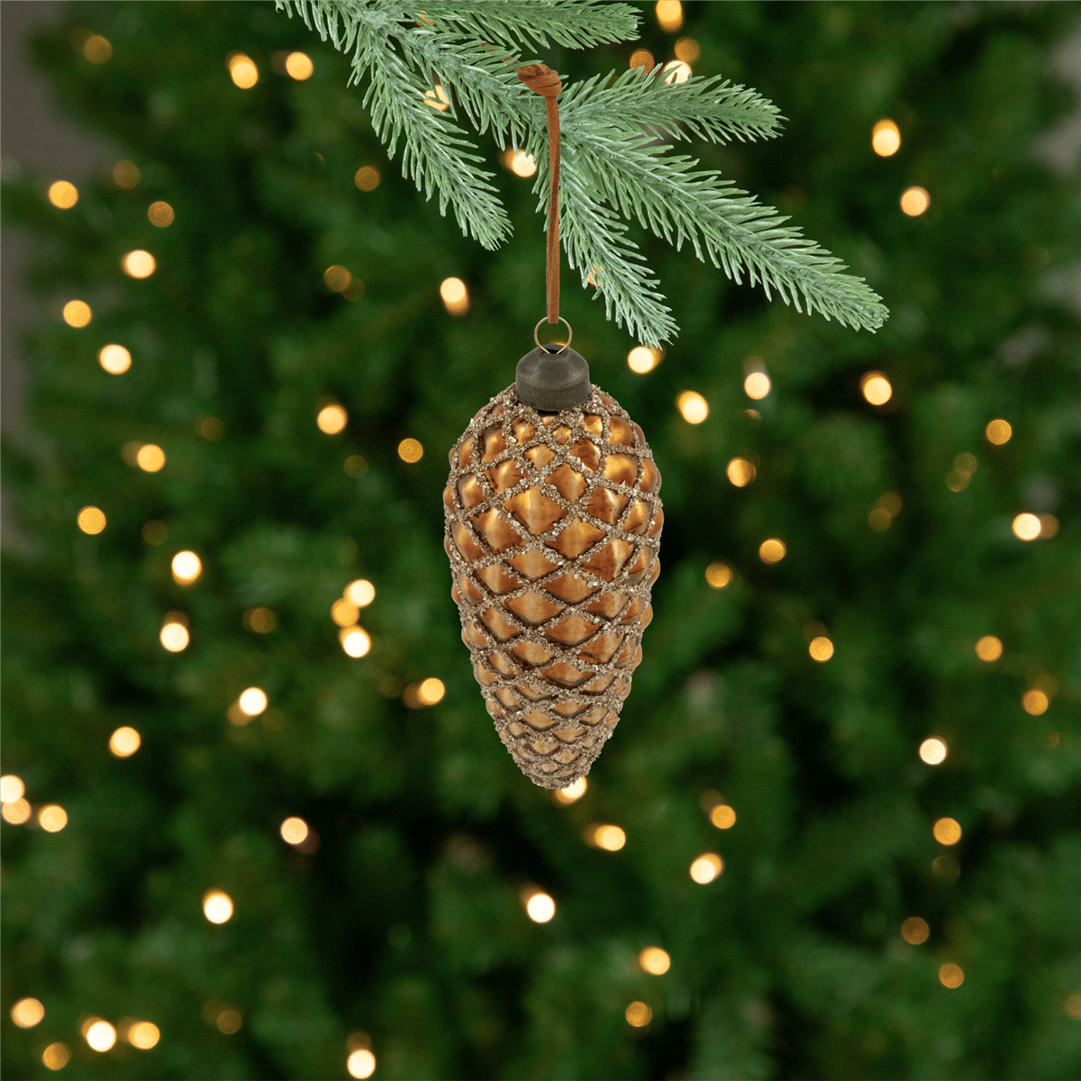 Click here for Northlight 4ct. Glittered Pine Cone Glass Christma... prices