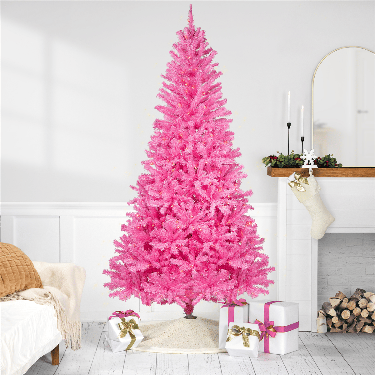 Click here for Northlight 6ft. Pre-Lit Pink Artificial Pine Chris... prices