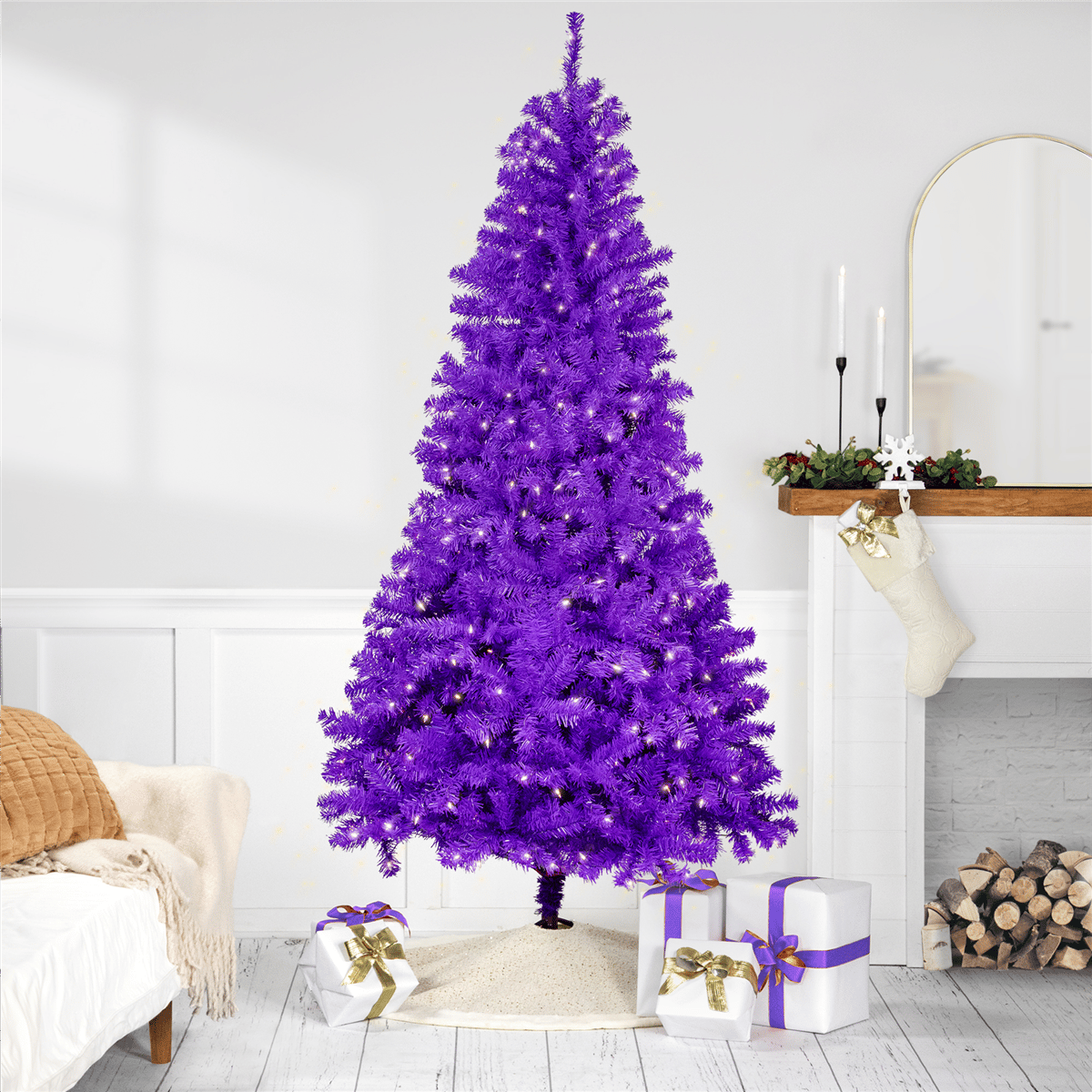 Click here for Northlight 6ft. Pre-Lit Purple Artificial Pine Chr... prices