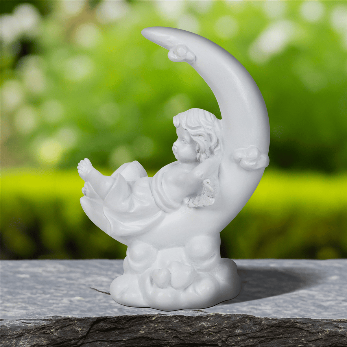 Click here for Northlight Boy Cherub Resting on Crescent Moon Sta... prices