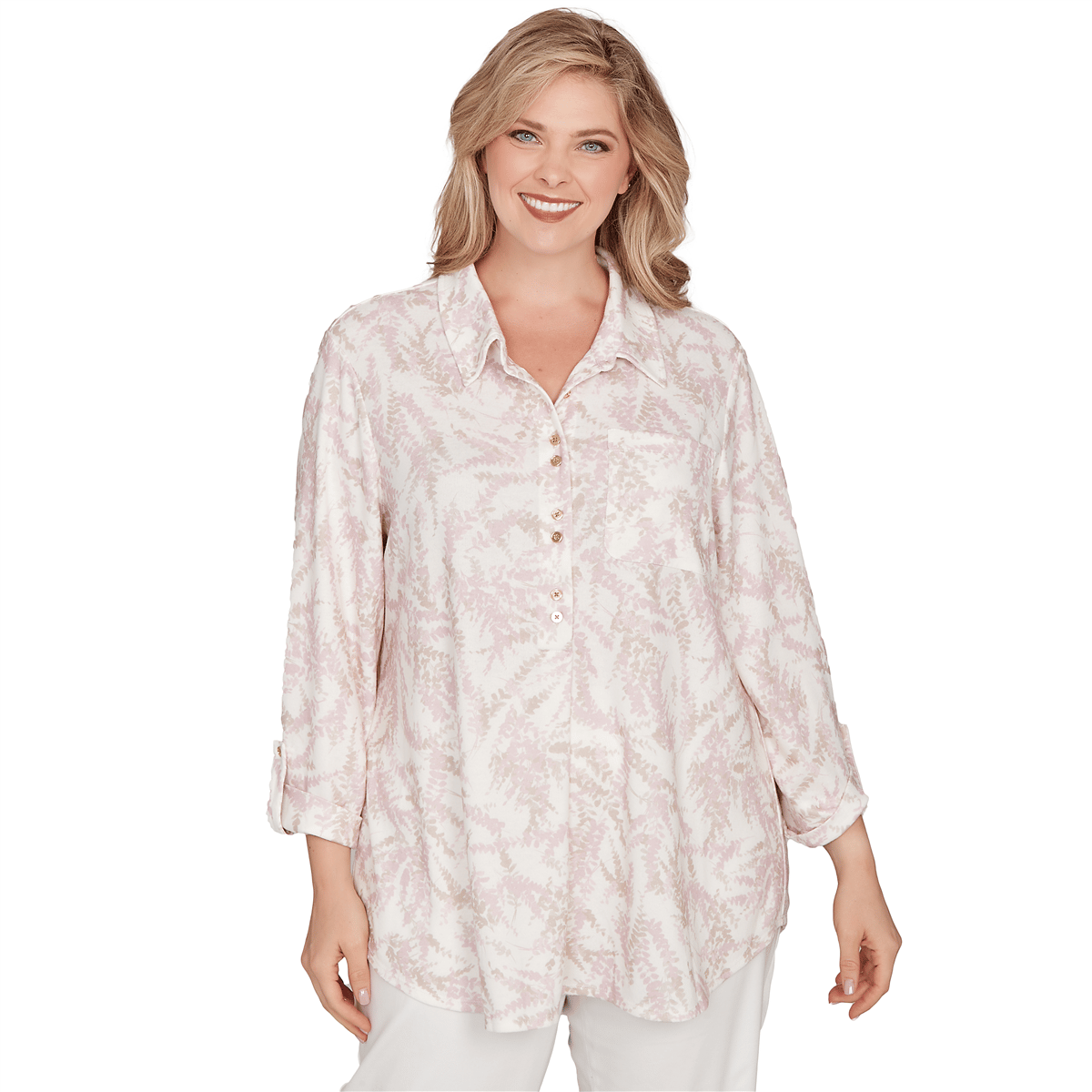 Click here for Plus Size Hearts of Palm Makin Me Blush Roll Tab S... prices