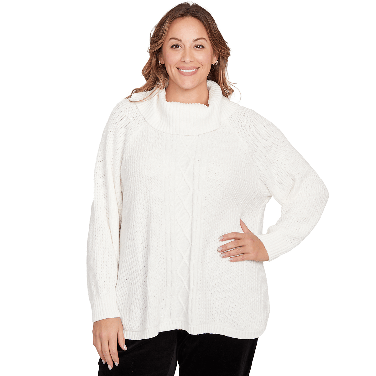 Plus Size Hearts of Palm Makin Me Blush Cable Knit Sweater