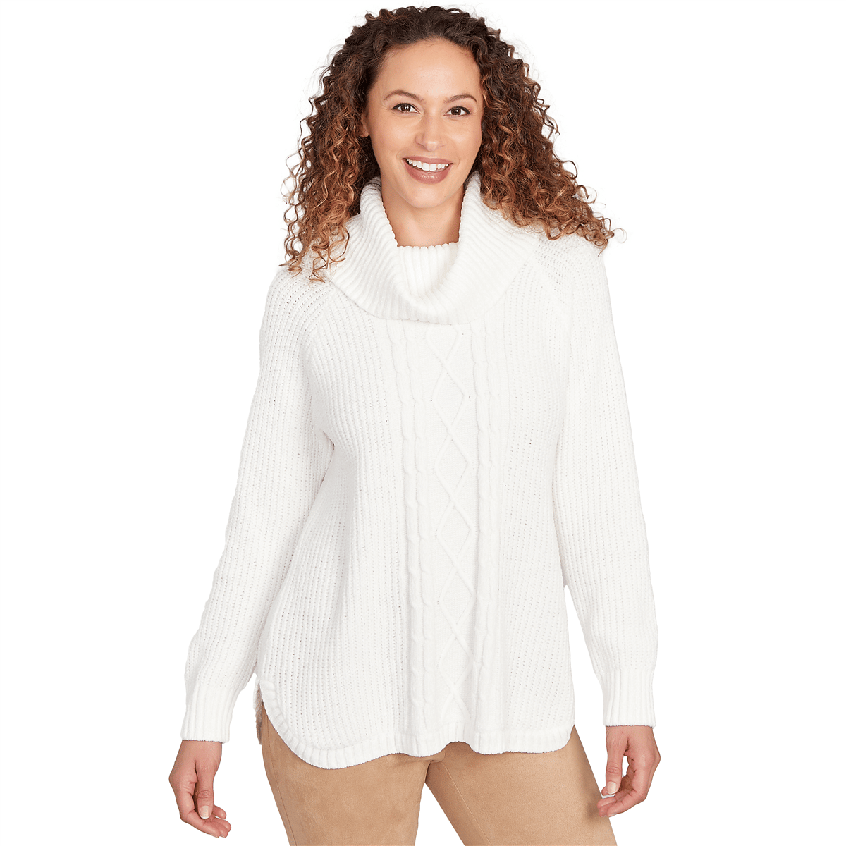 Click here for Petite Hearts of Palm Makin Me Blush Cable Knit Sw... prices