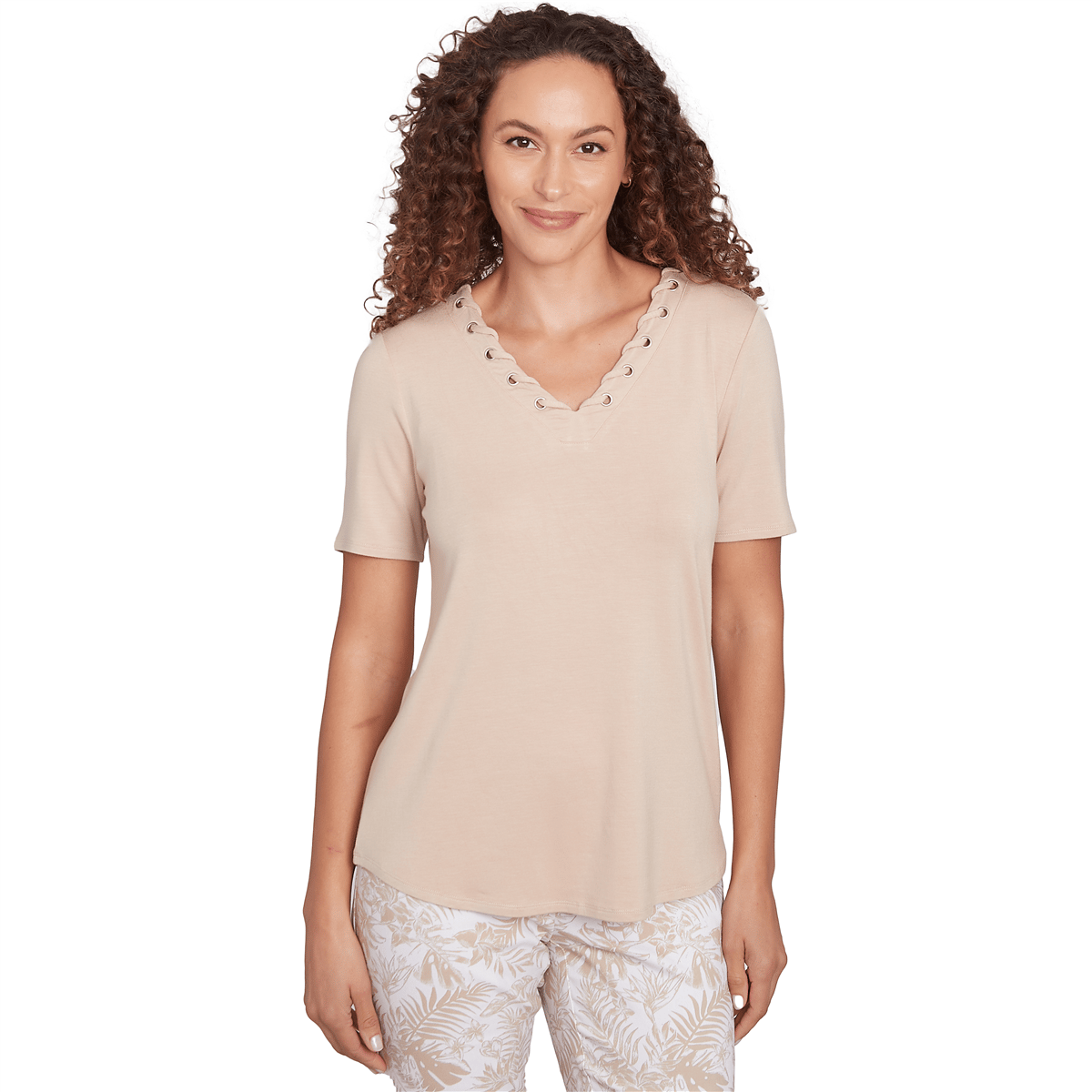 Click here for Womens Emaline Philadelphia V-Neck Lace Grommet De... prices