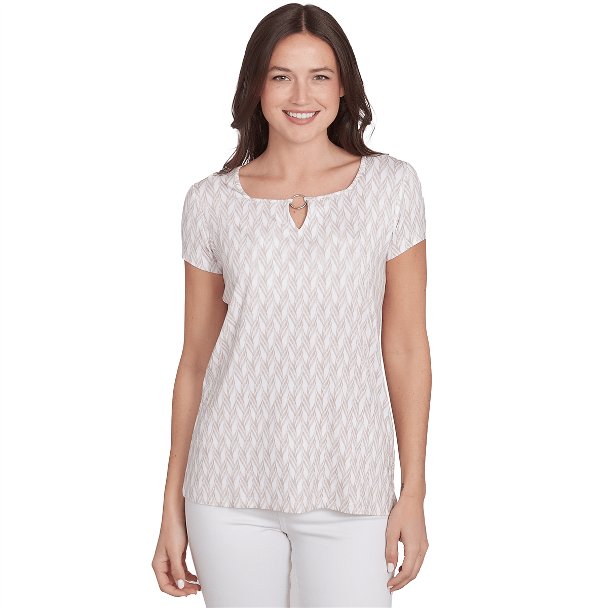 Click here for Womens Emaline Key Items Short Sleeve Chevron Squa... prices