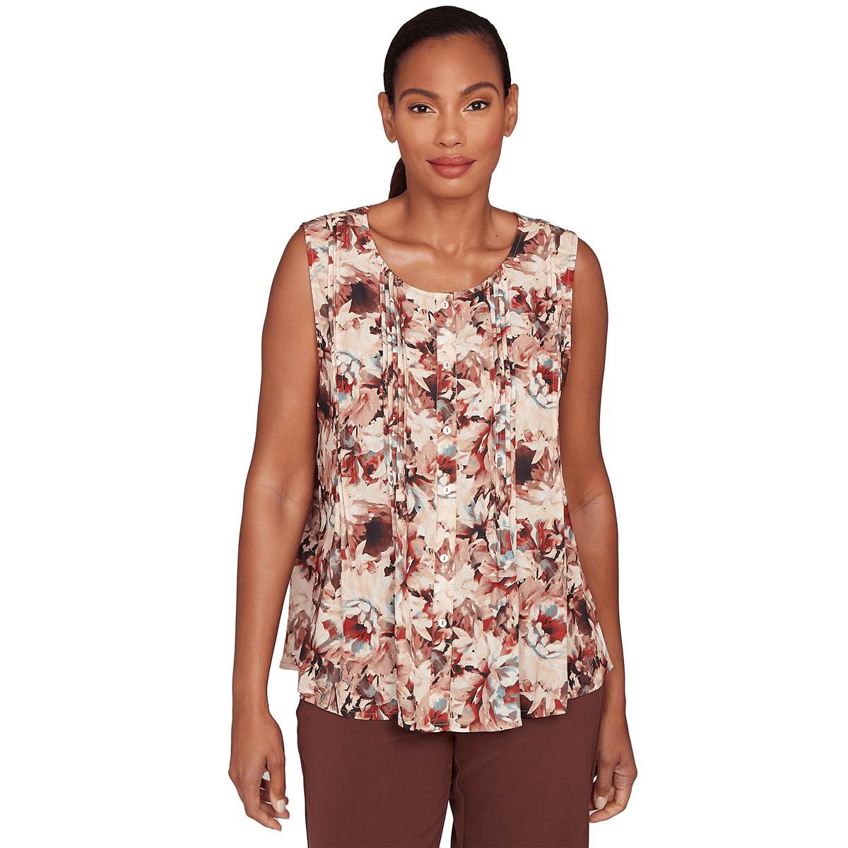 Click here for Womens Emaline Rockford Floral Sleeveless Button F... prices