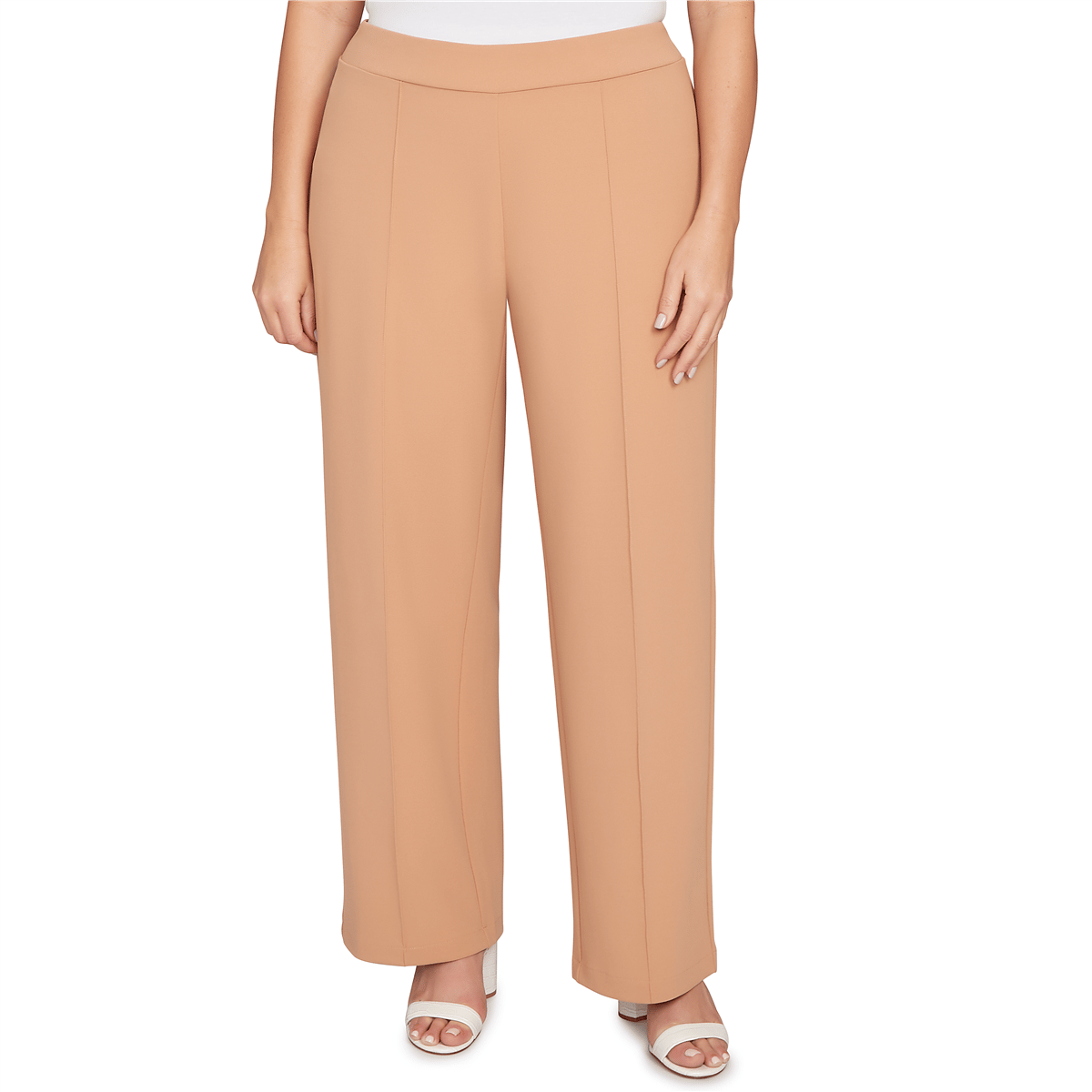 Click here for Plus Size Emaline Rockford Solid Knit Crepe Pull O... prices