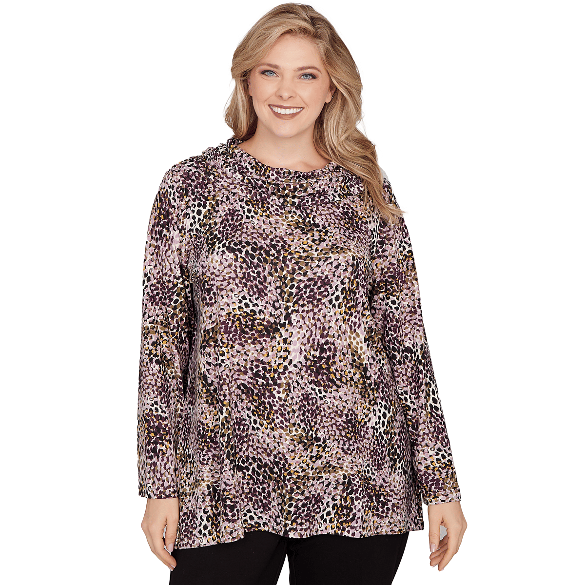 Click here for Plus Size Emaline Deerfield Long Sleeve Cowl Neck... prices