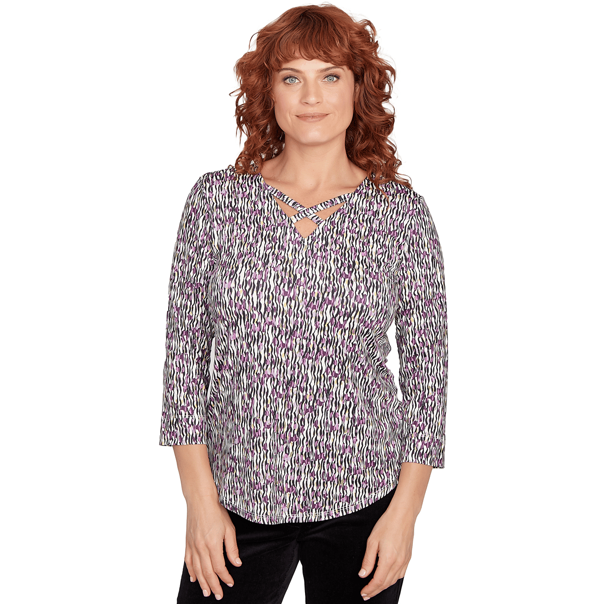 Click here for Womens Emaline Key Items 3/4 Sleeve Criss-Cross V... prices