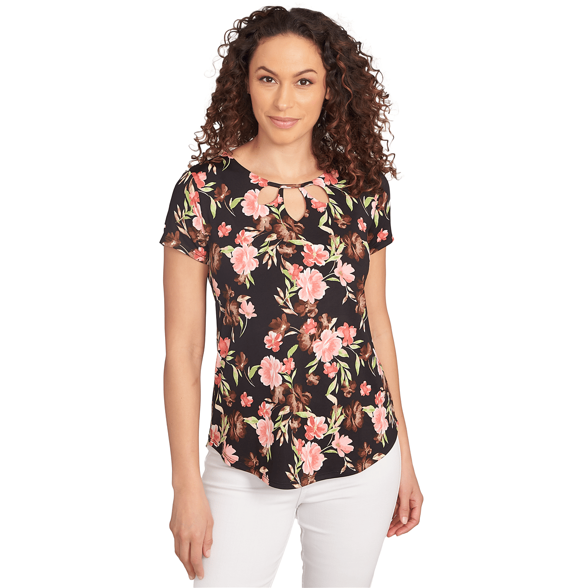 Click here for Womens Emaline Hartford Short Sleeve Floral Keyhol... prices