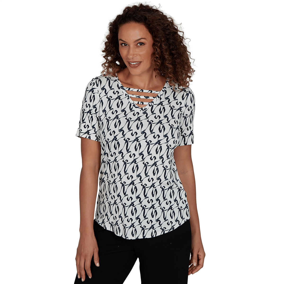Click here for Womens Emaline Key Items Short Sleeve Abstract V N... prices
