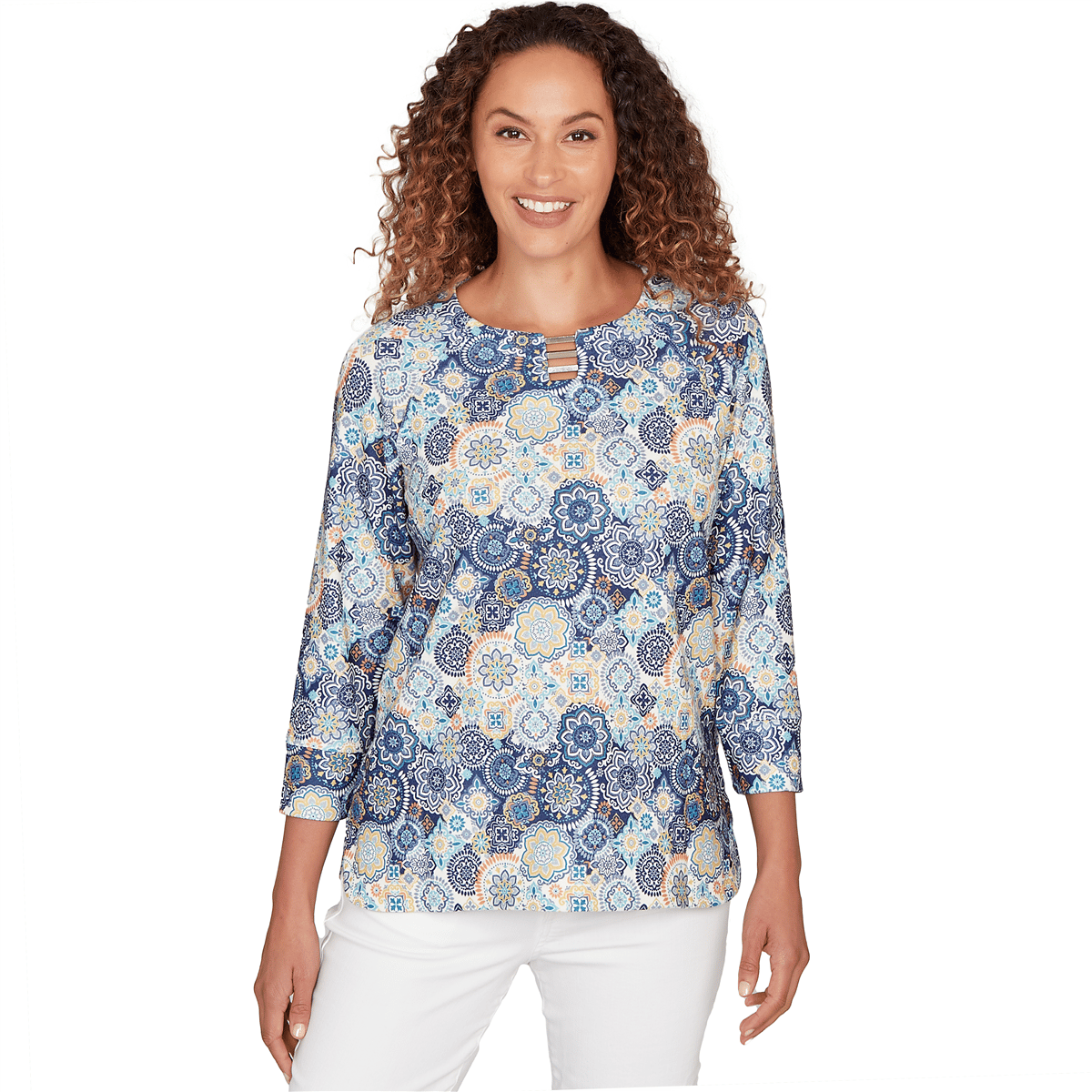Click here for Petite Hearts of Palm The Blueprint Medallion Blou... prices