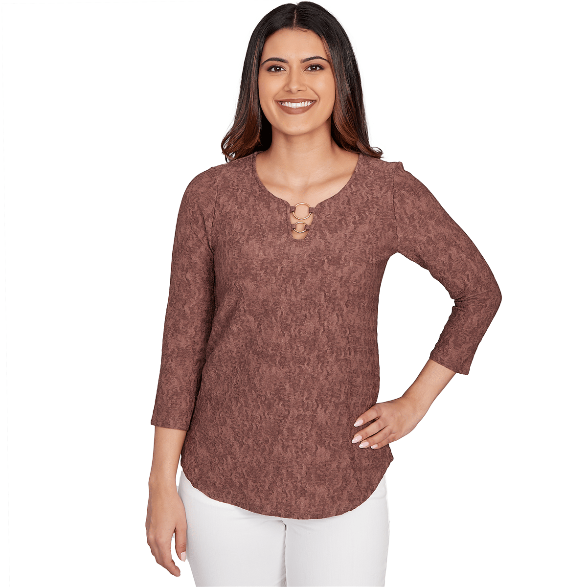 Click here for Petite Hearts of Palm Neutral Ground Crinkle 3/4 S... prices