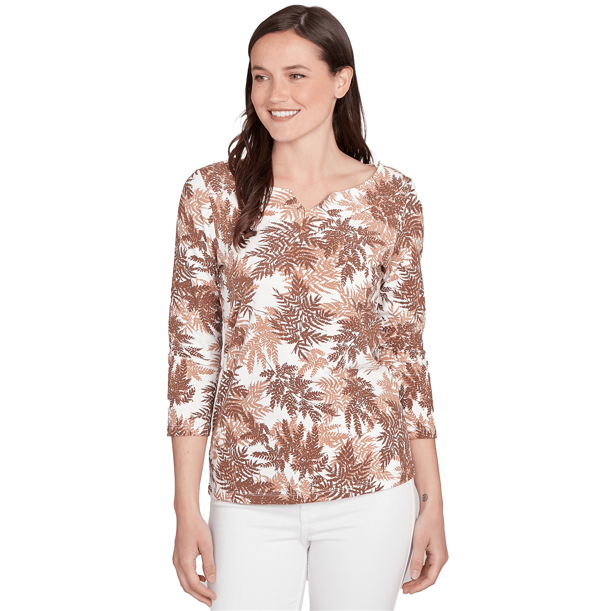 Click here for Womens Hearts of Palm Printed Essentials 3/4 Sleev... prices
