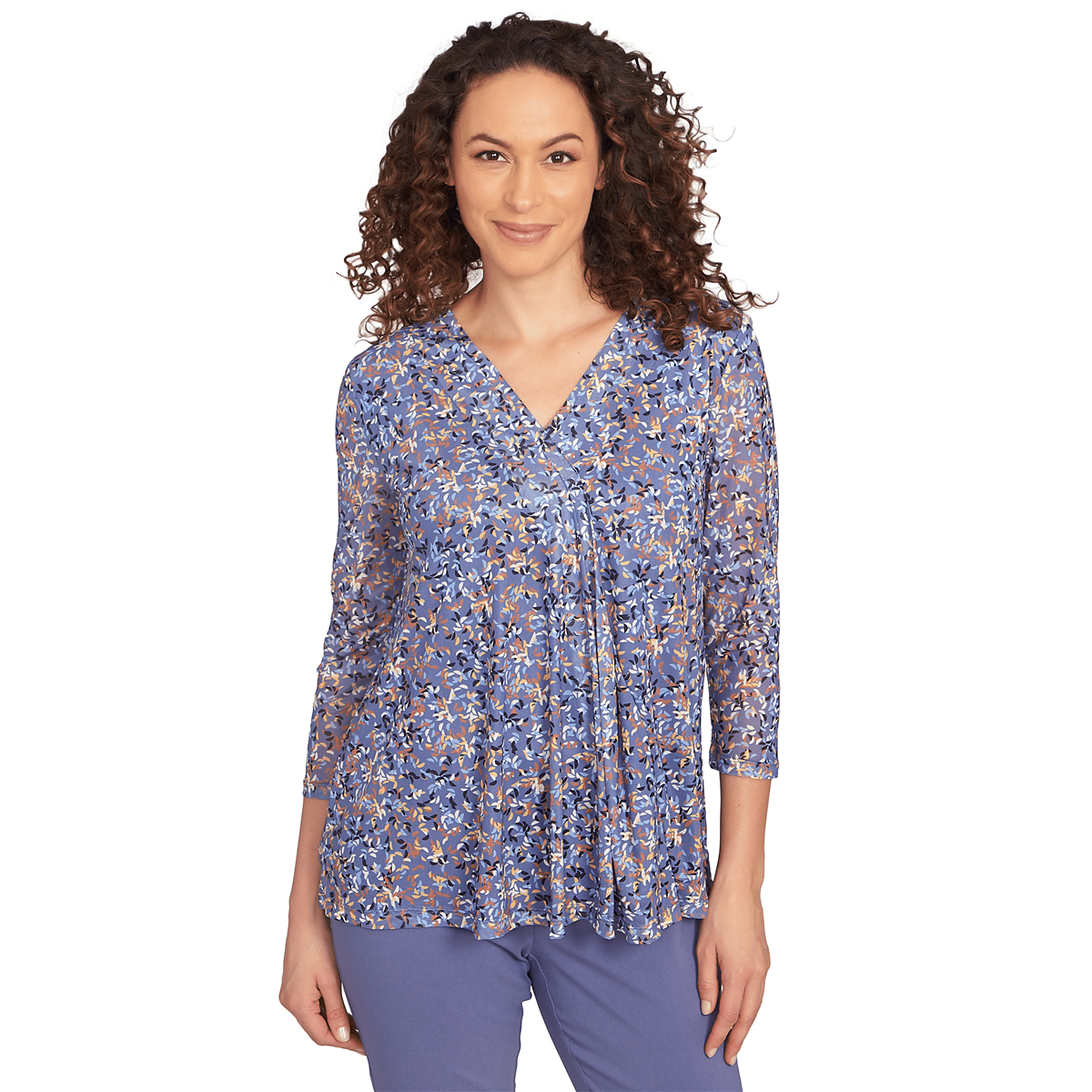 Click here for Womens Emaline Phoenix Leaf V-Neck Mesh Blouse prices