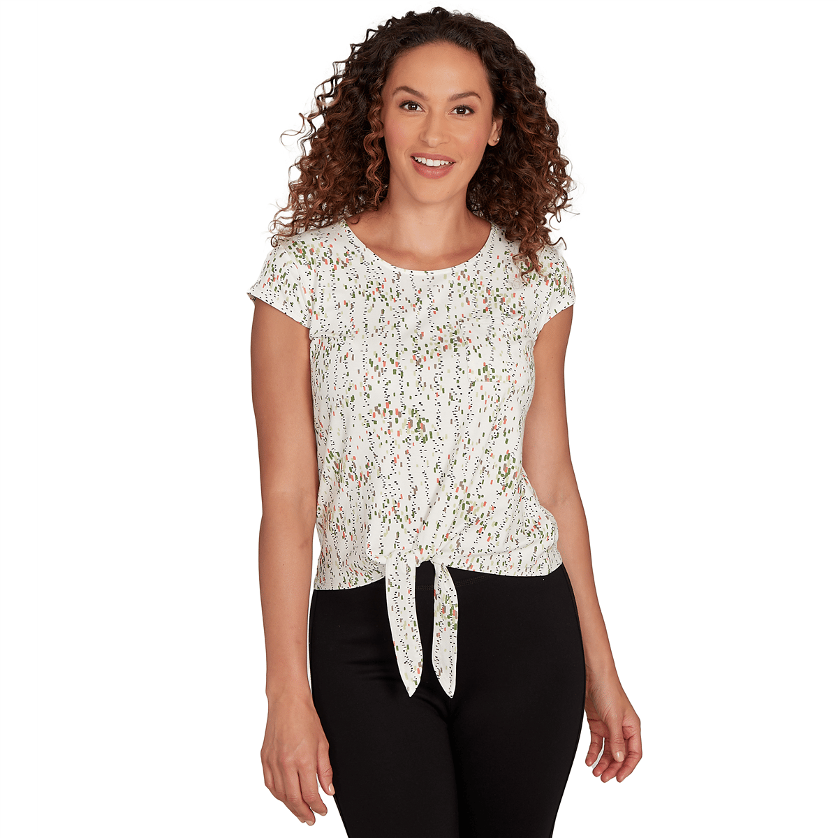 Click here for Womens Emaline Key Items Cap Sleeve Abstract Tie F... prices
