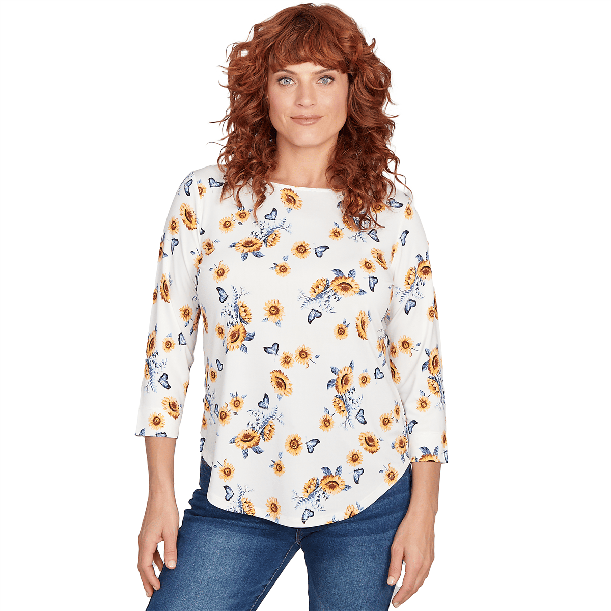 Click here for Womens Emaline Key Items Floral Butterfly Boat Nec... prices