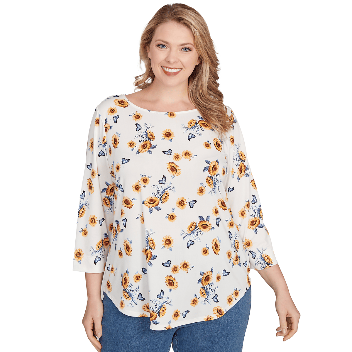 Click here for Plus Size Emaline Key Items Floral Butterfly Boat... prices
