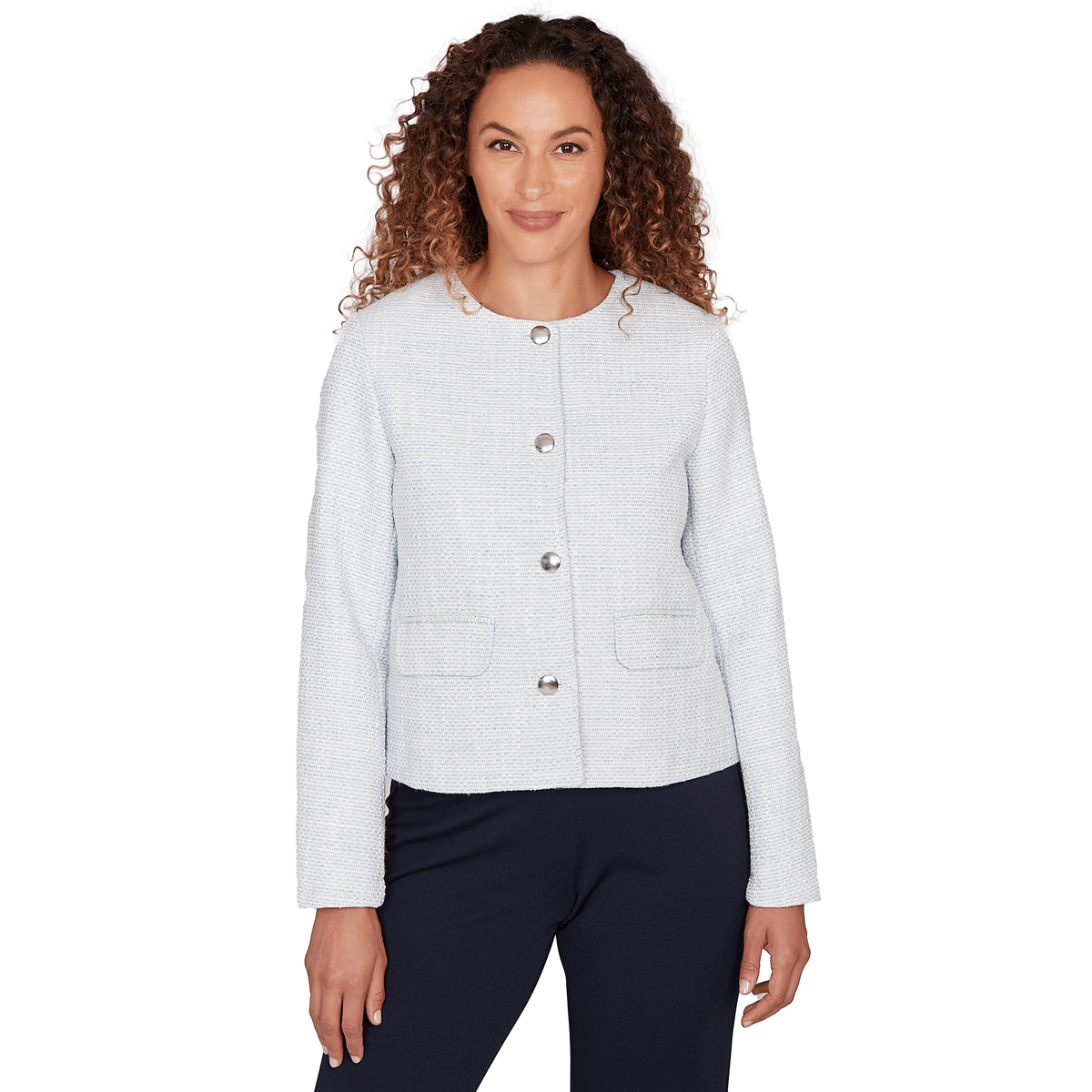 Click here for Petite Emaline Seabreeze Essence Button Front Twee... prices