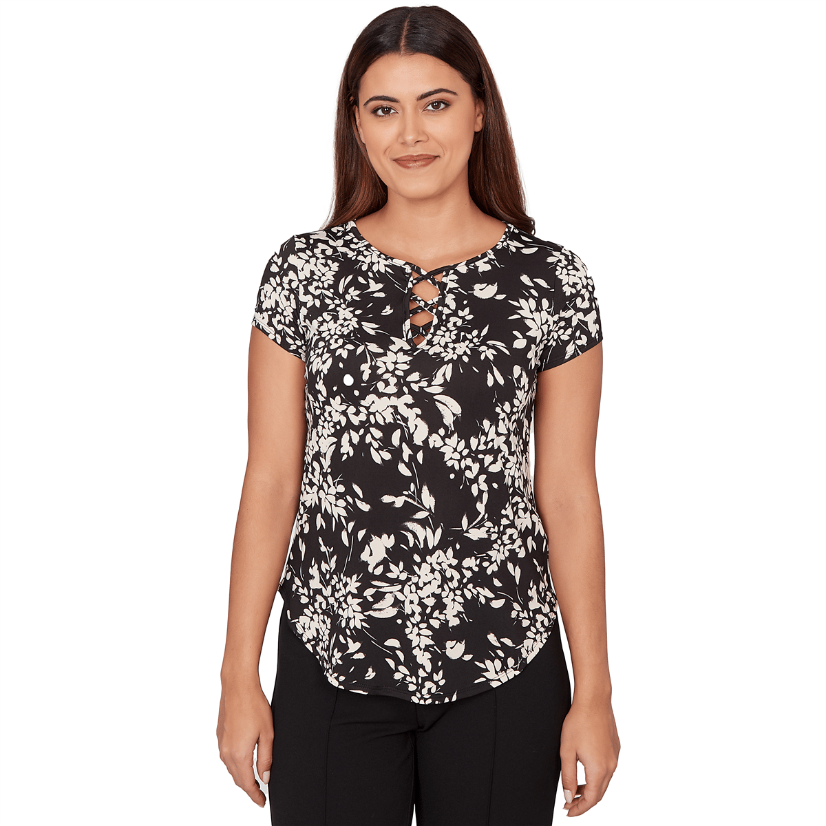 Click here for Womens Emaline Key Items Short Sleeve Laced Neck F... prices