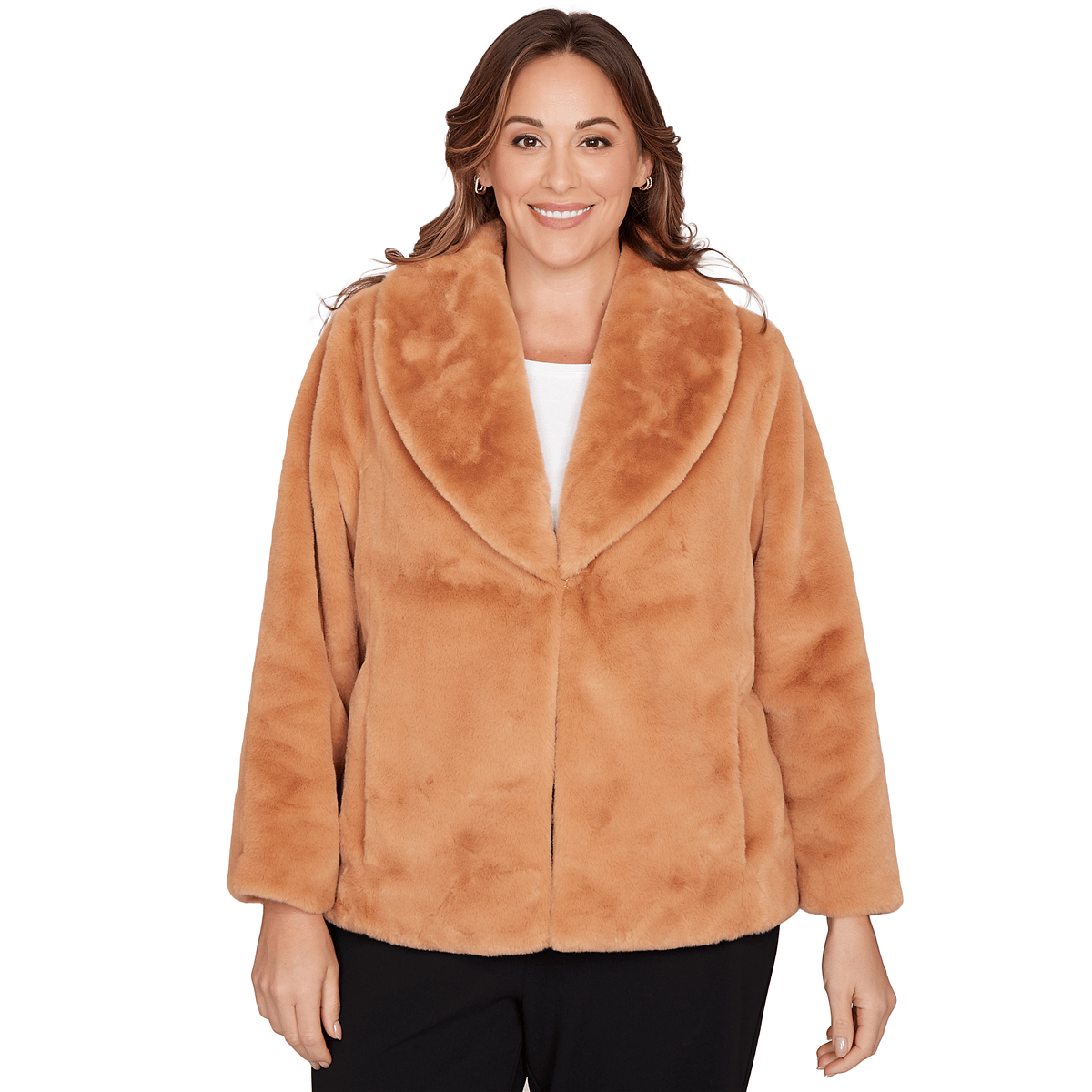 Click here for Plus Size Emaline Easton Faux Fur Jacket prices