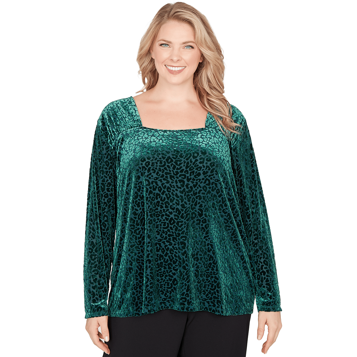 Click here for Plus Size Emaline Easton Long Sleeve Square Neck V... prices