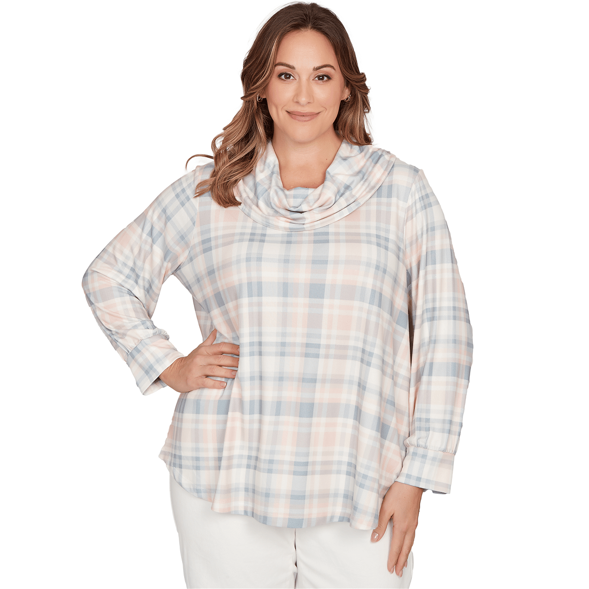 Click here for Plus Size Emaline Allentown Long Sleeve Cowl Neck... prices