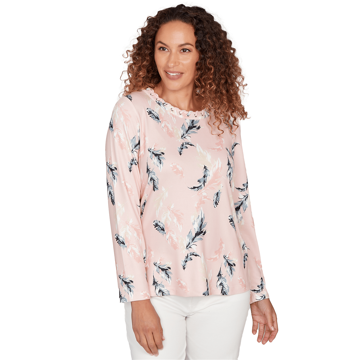 Click here for Petite Emaline Allentown Long Sleeve Lace Neck Blo... prices