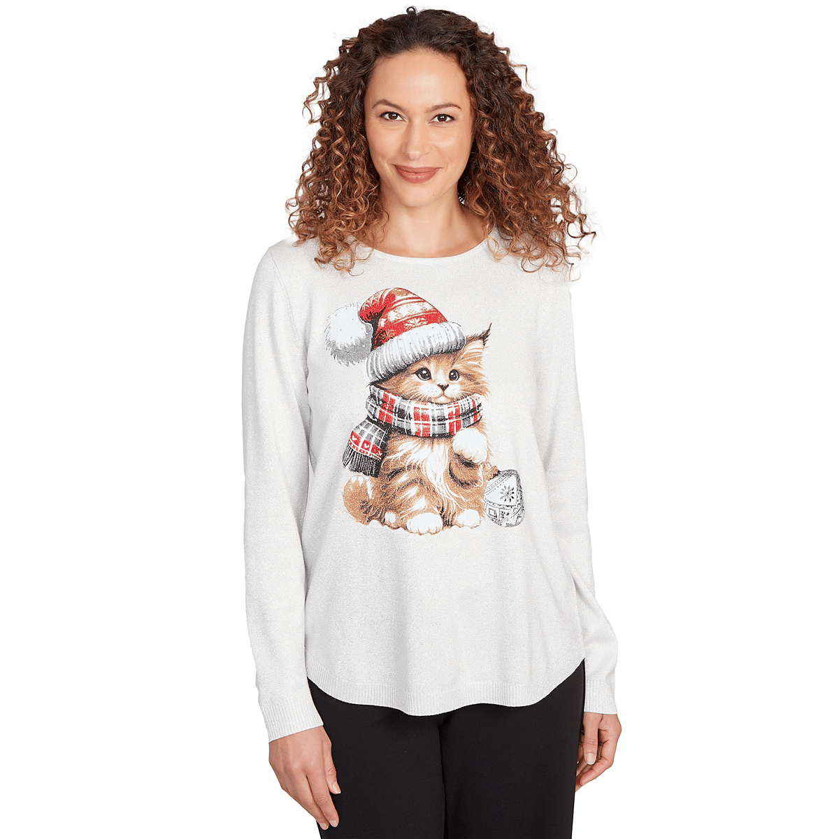 Click here for Womens Emaline Holiday Items Long Sleeve Round Nec... prices