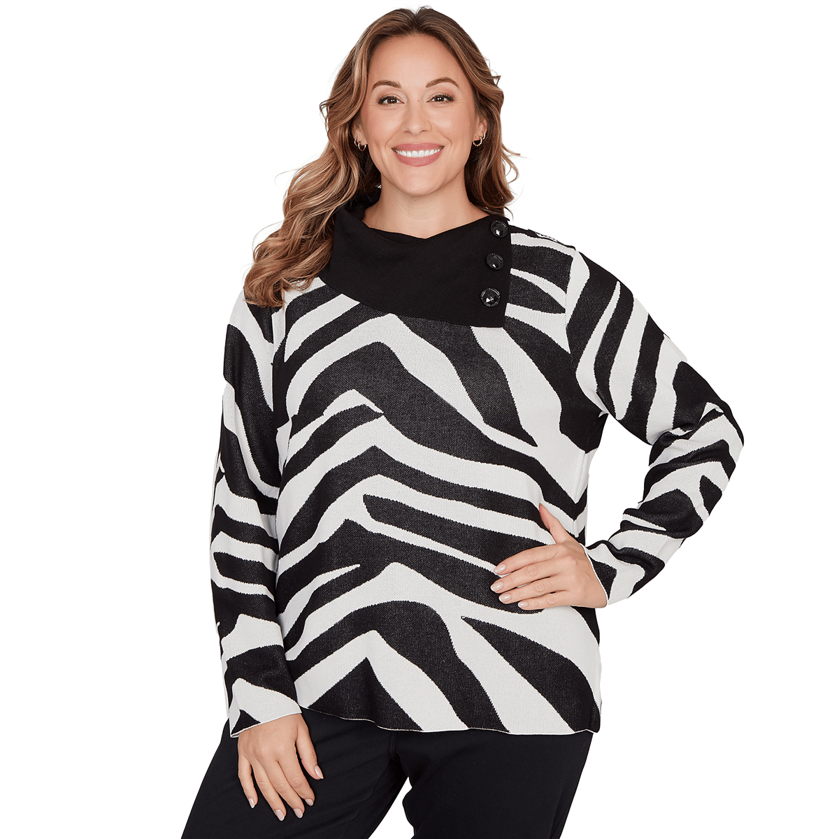 Click here for Plus Size Emaline Holiday Items Long Sleeve Zebra... prices