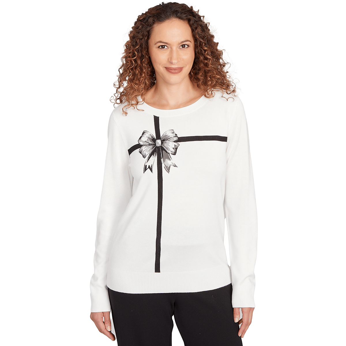 Click here for Petite Emaline Holiday Items Long Sleeve Bow Sweat... prices