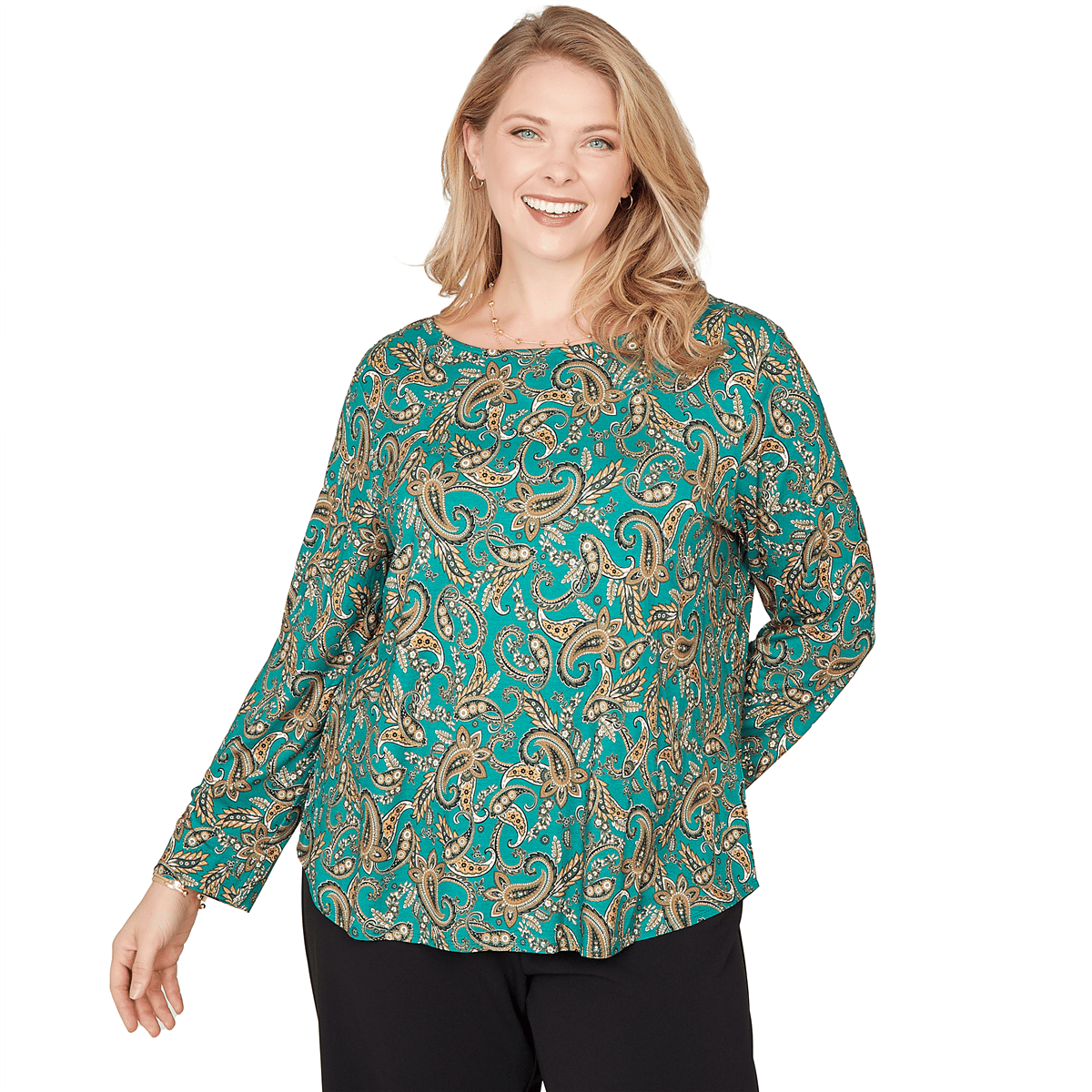 Click here for Plus Size Emaline Key Items Long Sleeve Boat Neck... prices