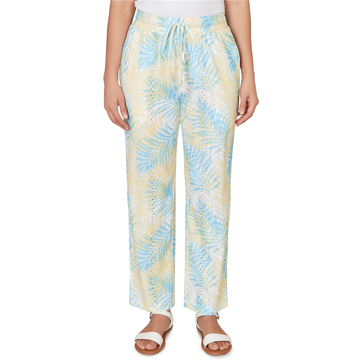 Click here for Petite Hearts of Palm Aqua Fresh Tropical Pull On... prices