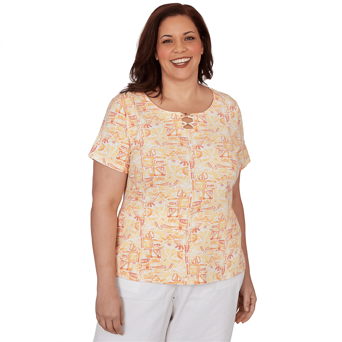 Click here for Plus Size Hearts of Palm Fun in the Sun Geometric... prices