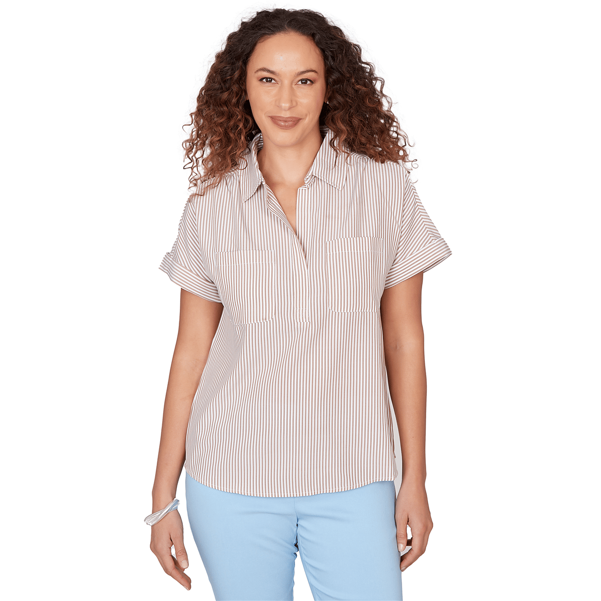 Click here for Petite Hearts of Palm Cool & Collected Stripe Wove... prices