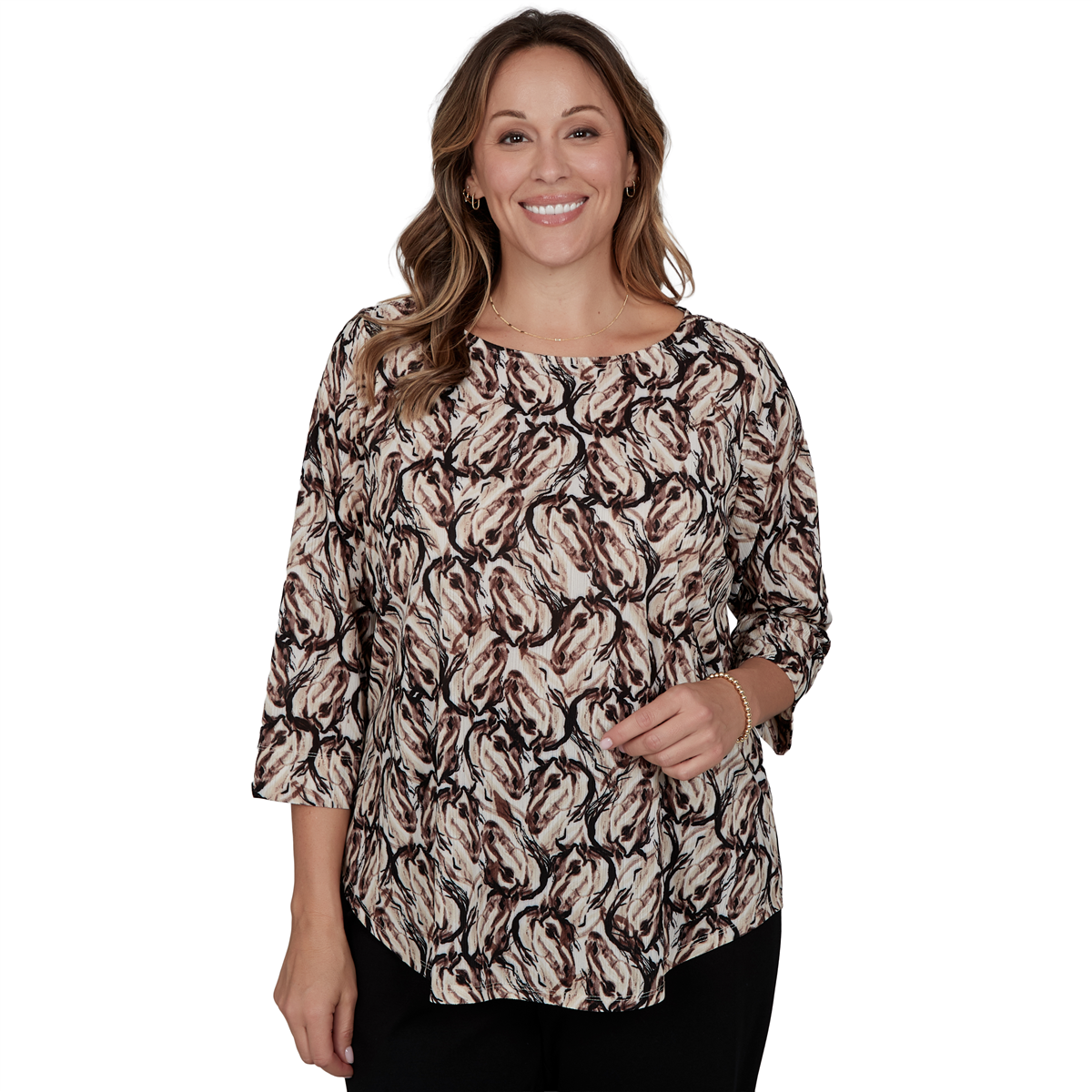Click here for Plus Size Emaline Key Items 3/4 Sleeve Boat Neck S... prices
