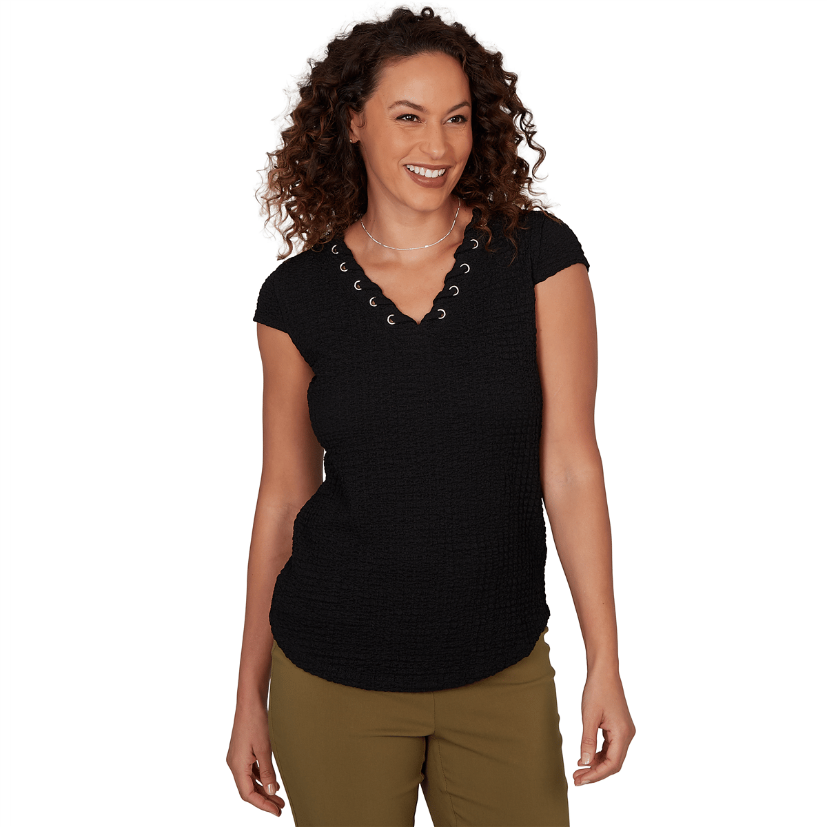 Click here for Petite Emaline Verde Grove I Cap Sleeve Textured B... prices